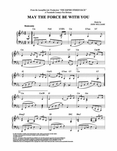May The Force Be With You by John Williams - Piano Solo - Digital Sheet ...