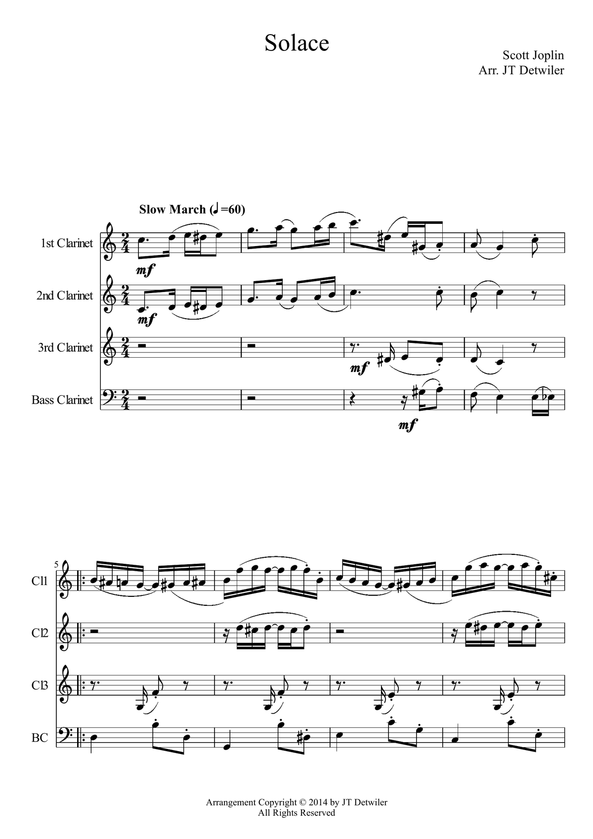 Solace by Scott Joplin - Woodwind Quartet - Digital Sheet Music | Sheet ...