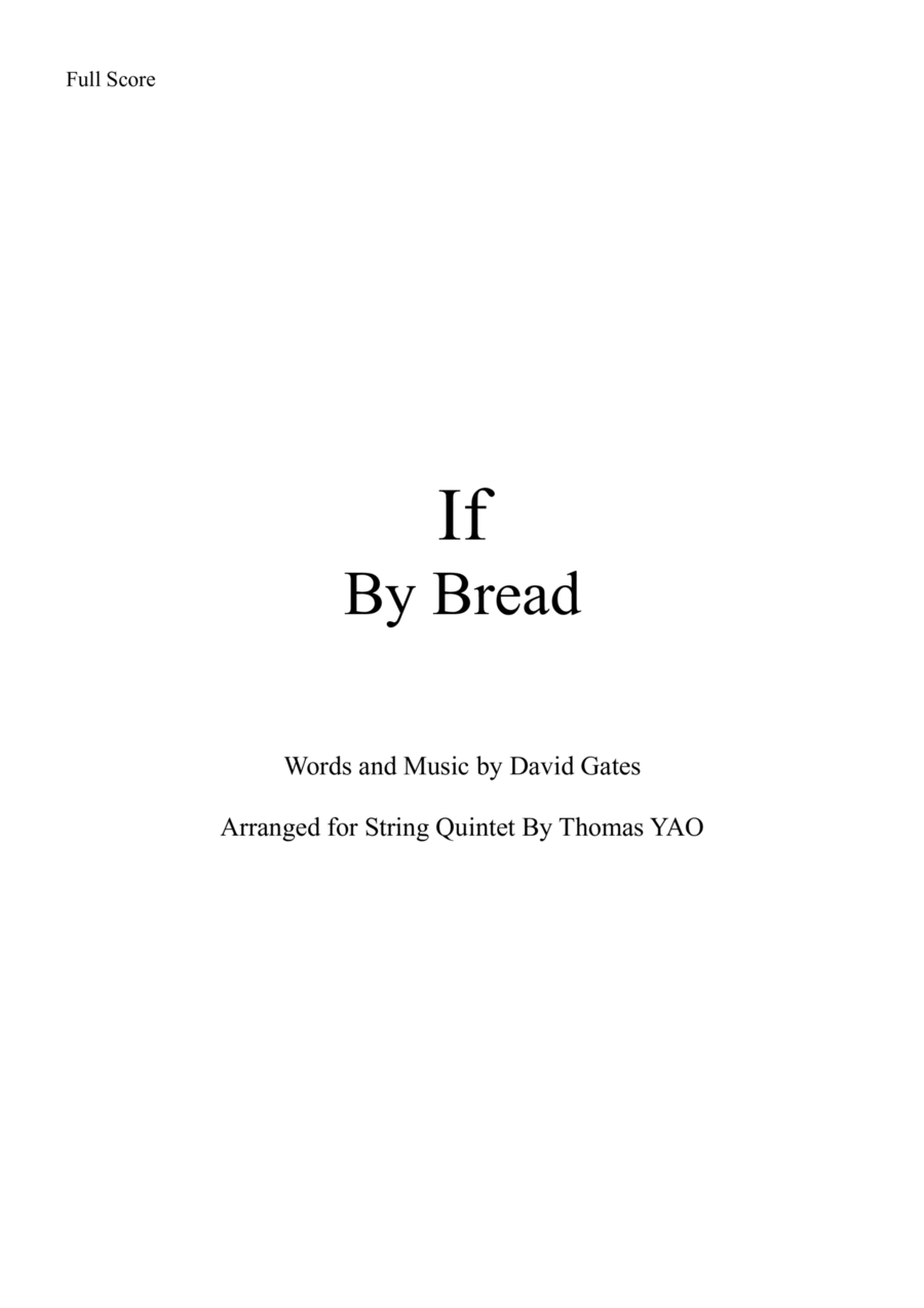 If by David Gates - String Orchestra - Digital Sheet Music | Sheet ...