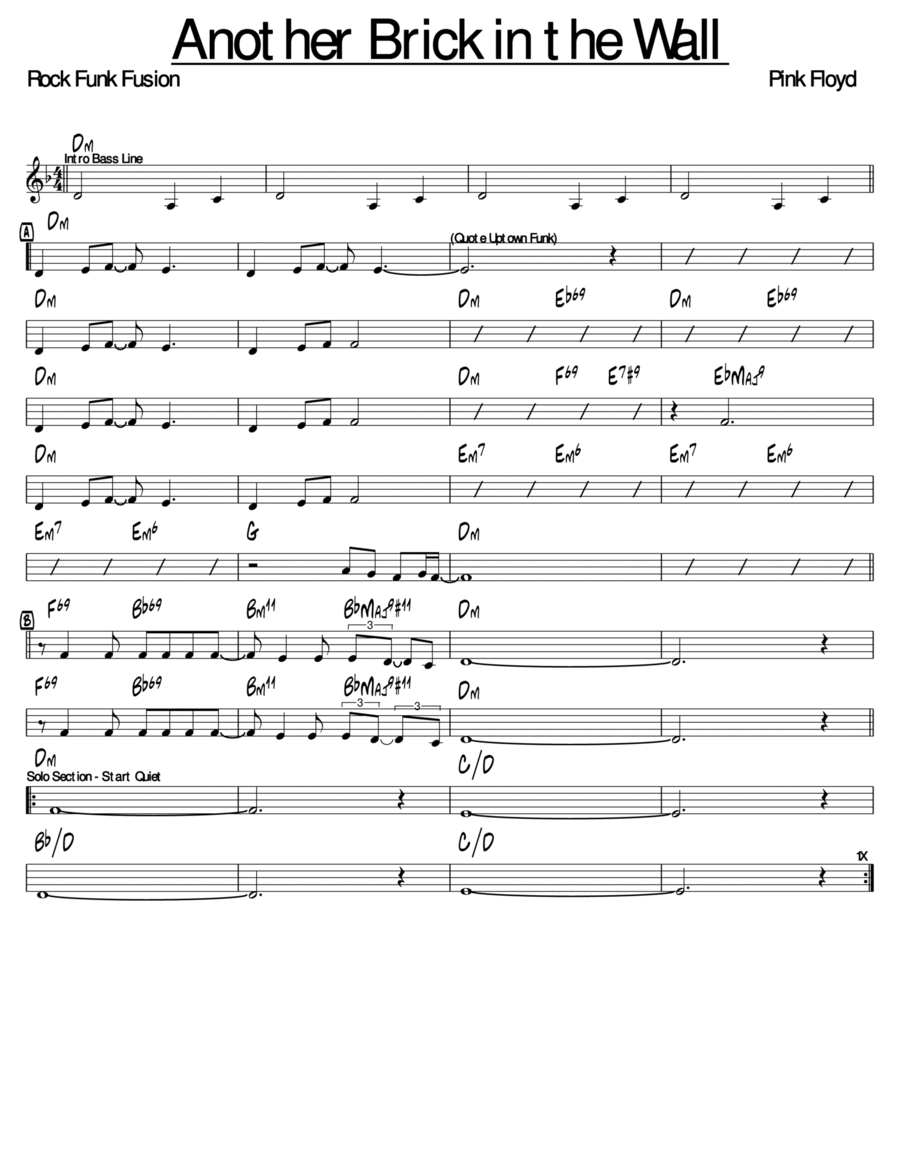 Another Brick In The Wall, Part 2 by Pink Floyd - Piano - Digital Sheet ...