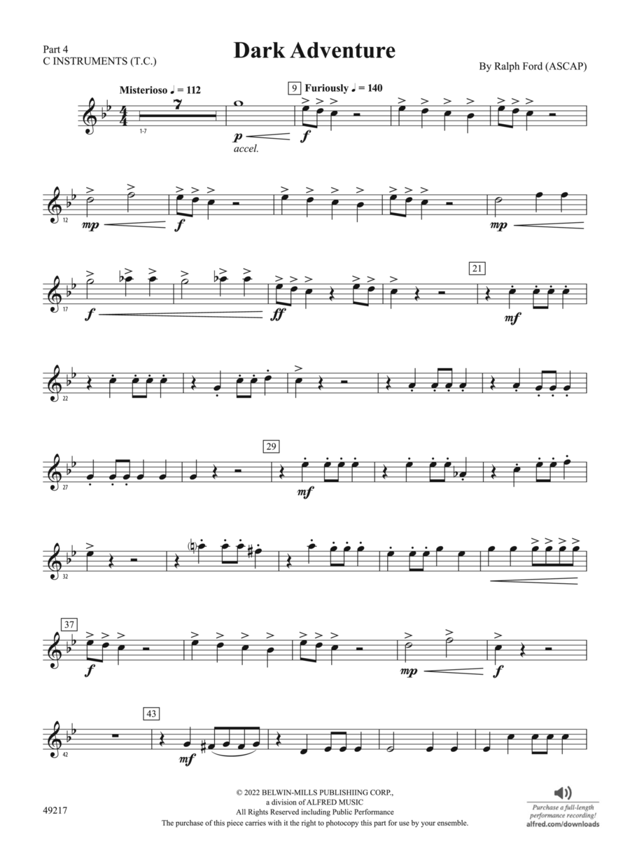Dark Adventure: Part 4 - C Instruments (T.C.) by - Concert Band ...