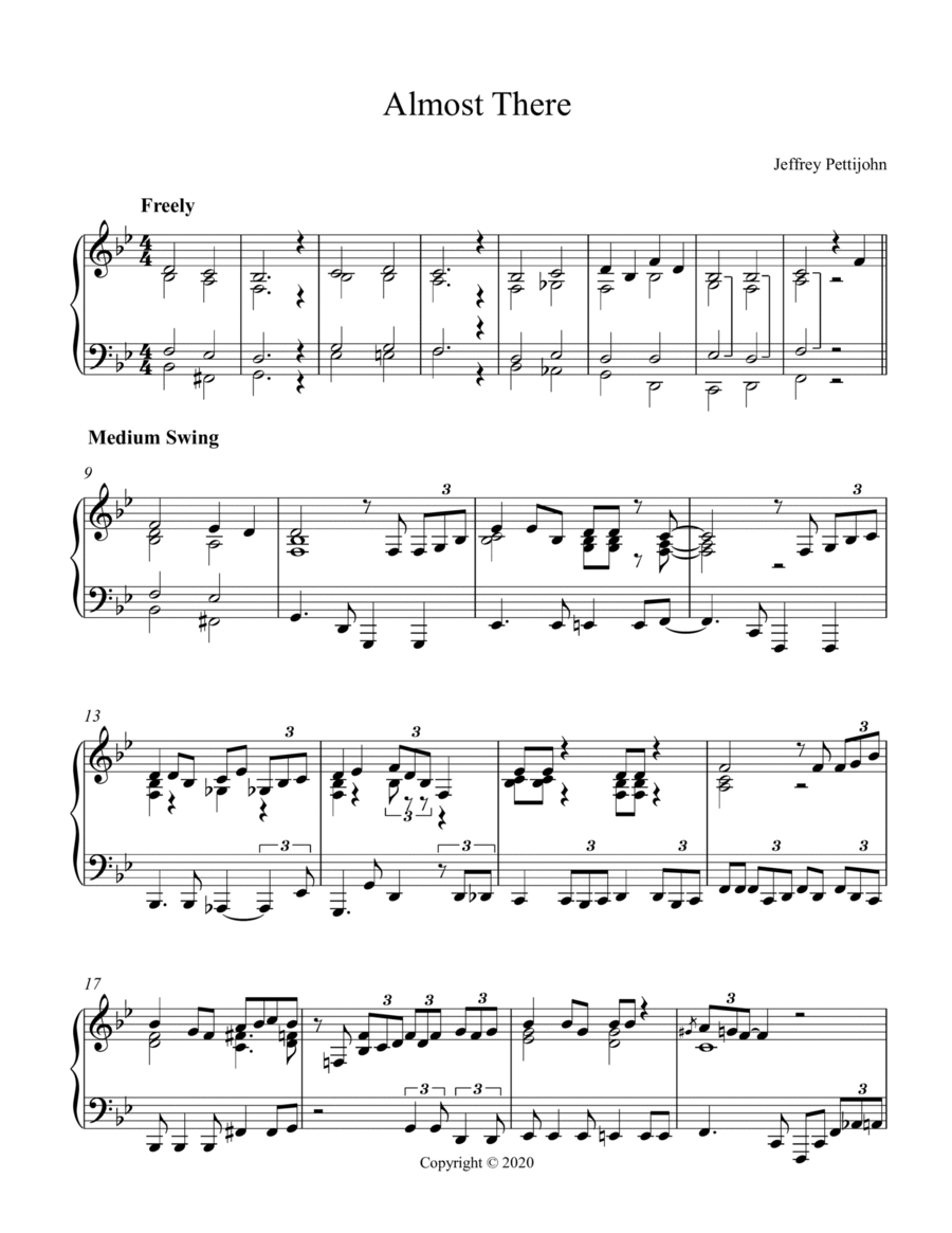 Almost There by Jeffrey Pettijohn - Piano Solo - Digital Sheet Music ...
