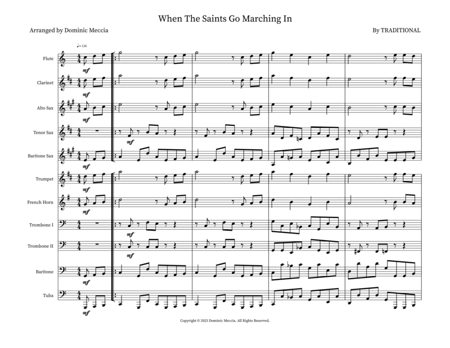 When The Saints Go Marching In by Traditional - Large Ensemble ...