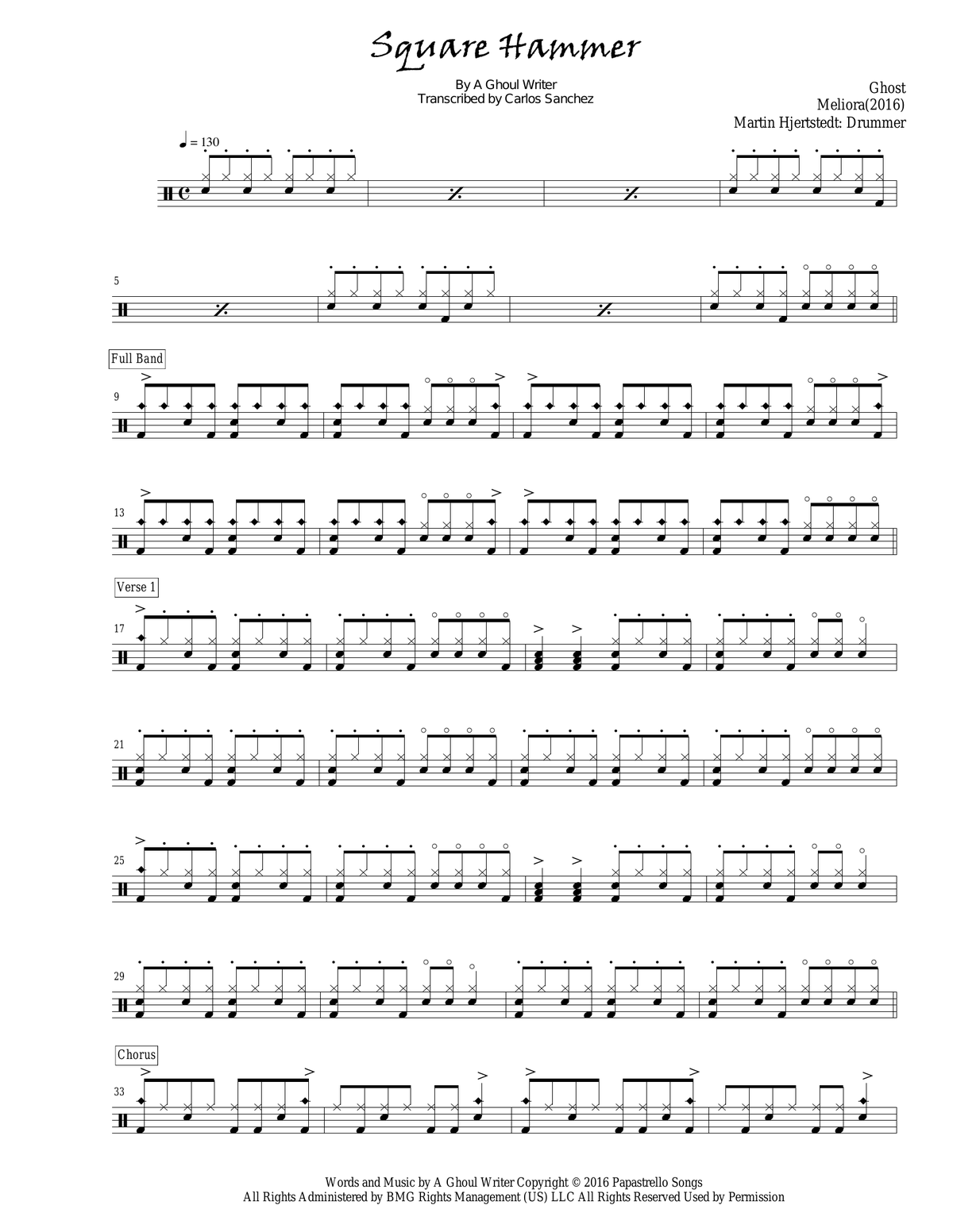 Square Hammer by A Ghoul Writer - Drum Set - Digital Sheet Music ...