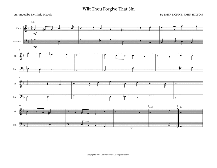Wilt Thou Forgive That Sin by John Hilton - Woodwind Duet - Digital ... Wilt Thou Forgive That Sin by John Hilton - Woodwind Duet - Digital ...
