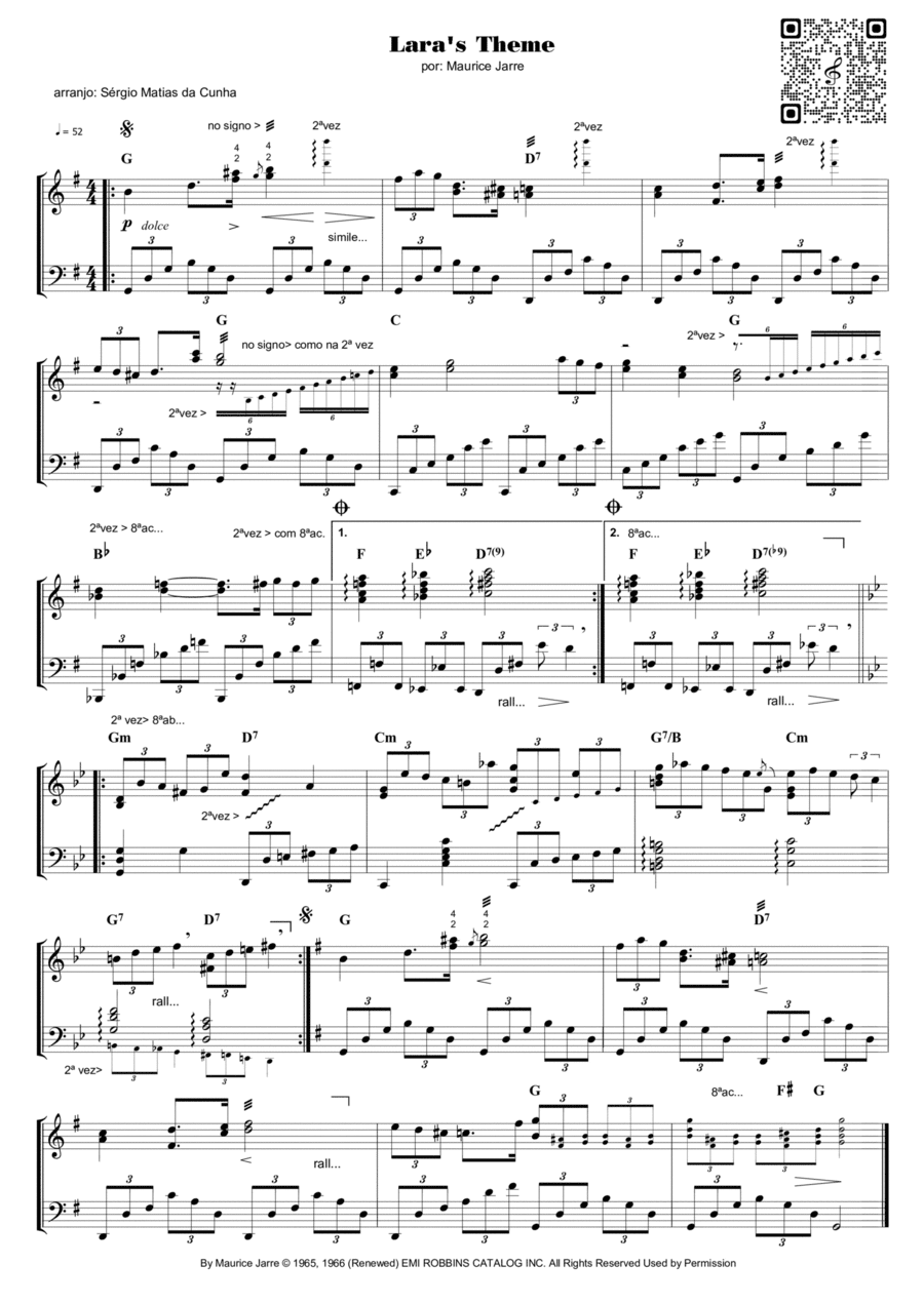Lara's Theme by Maurice Jarre - Piano Solo - Digital Sheet Music ...