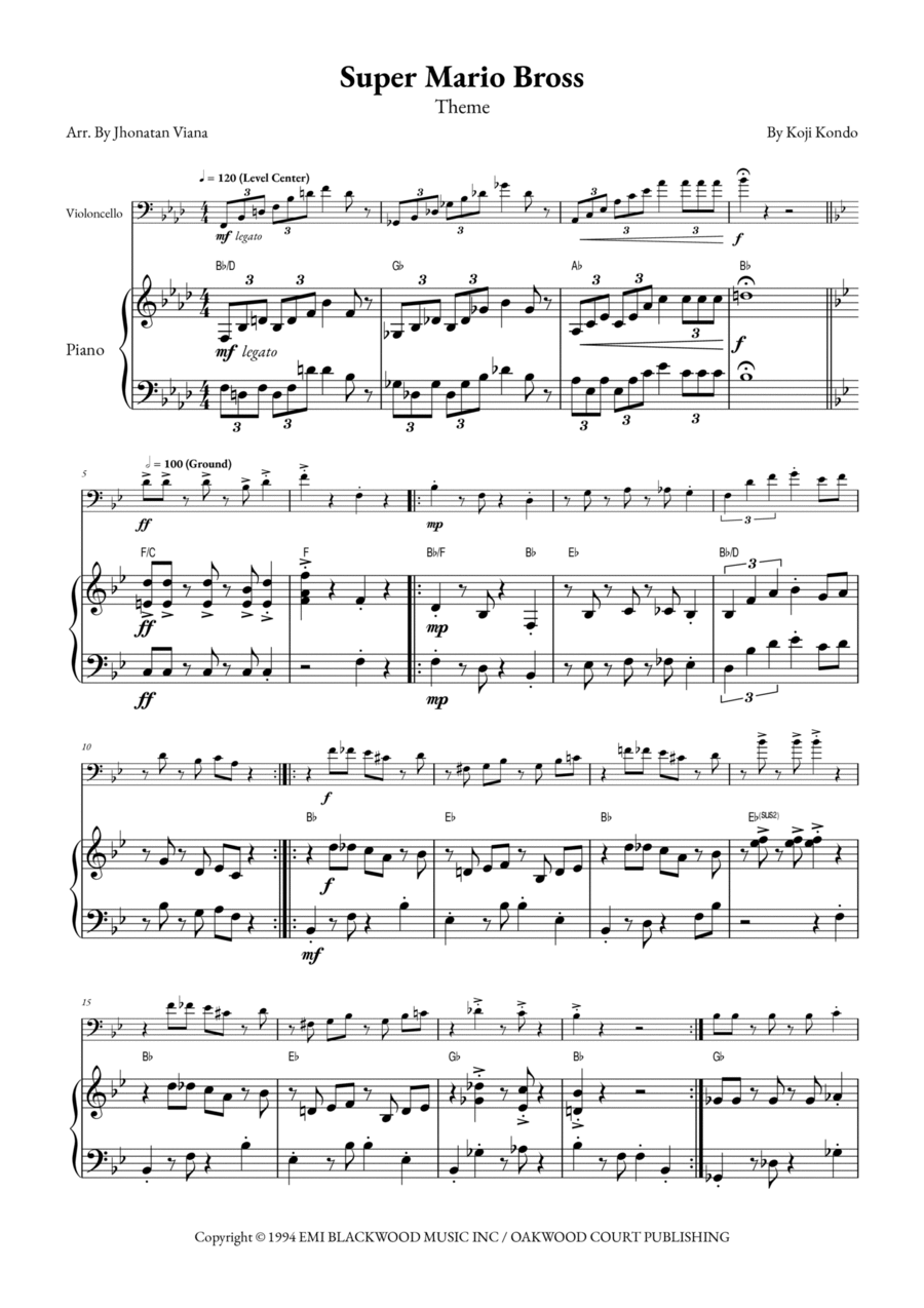 Super Mario Bros Theme by Koji Kondo - Bassoon - Digital Sheet Music ...
